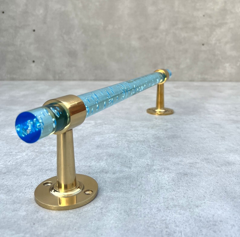 Solid Brass Hardware Lucite Towel Bar Handmade Bubble Lucite - Etsy