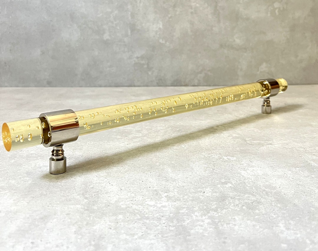 Solid Brass Hardware Door Handle Modern Design Bubbly Lucite Maine Gate Handle Luicte Door Pull ...