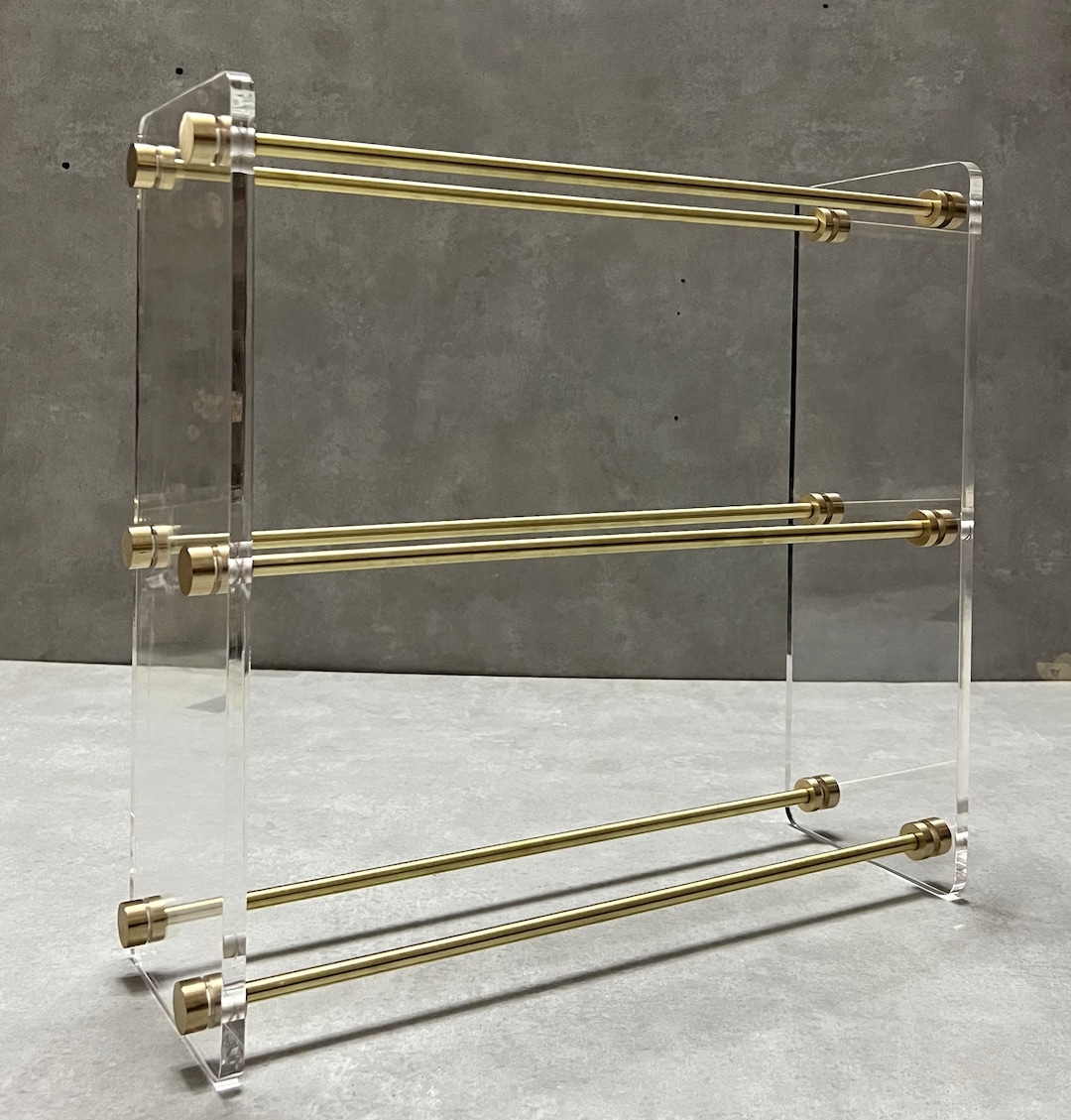 Customize Brass Acrylic Shoe Shelf - Acrylic Brass Shoe Rack - Handmade ...