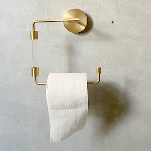 Handmade Solid Brass & Lucite Toilet Paper Holder: Modern Bathroom ...