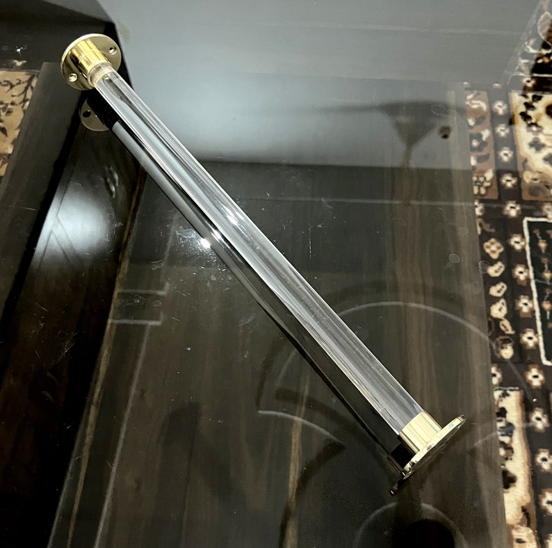 Modern Lucite Laundry Rod With Solid Brass Hardware-shower - Etsy