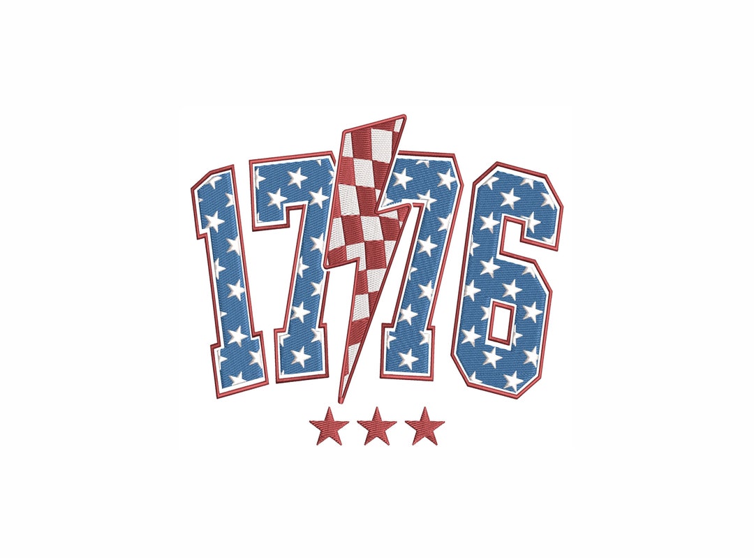 1776 Machine Embroidery Design. 5 Sizes. 1776 America 4th of July ...