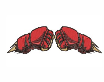 BOXING GLOVES Applique 4x4 5x7 Machine Embroidery Design File - Etsy