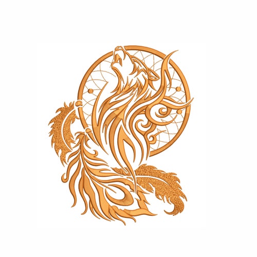 Howling Wolf Machine Embroidery Design - Etsy