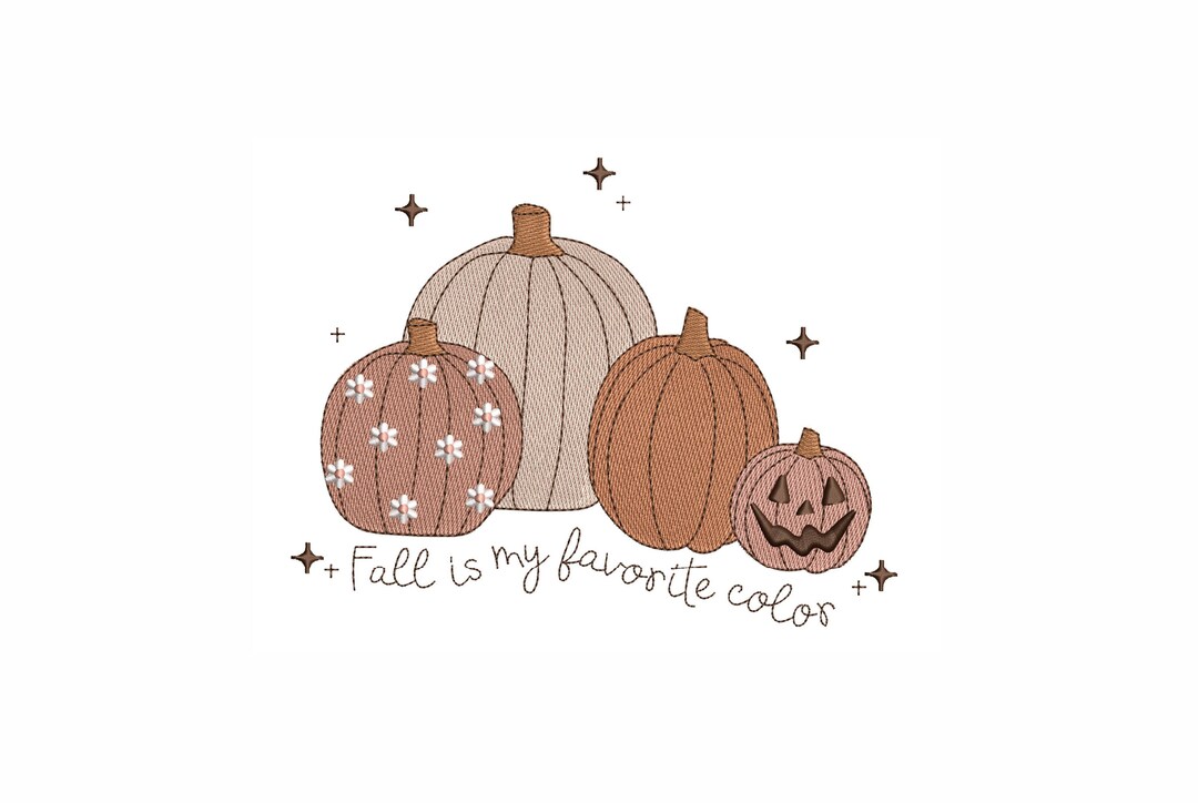 Fall Machine Embroidery Design. 4 Sizes. Pumpkin Embroidery Design ...