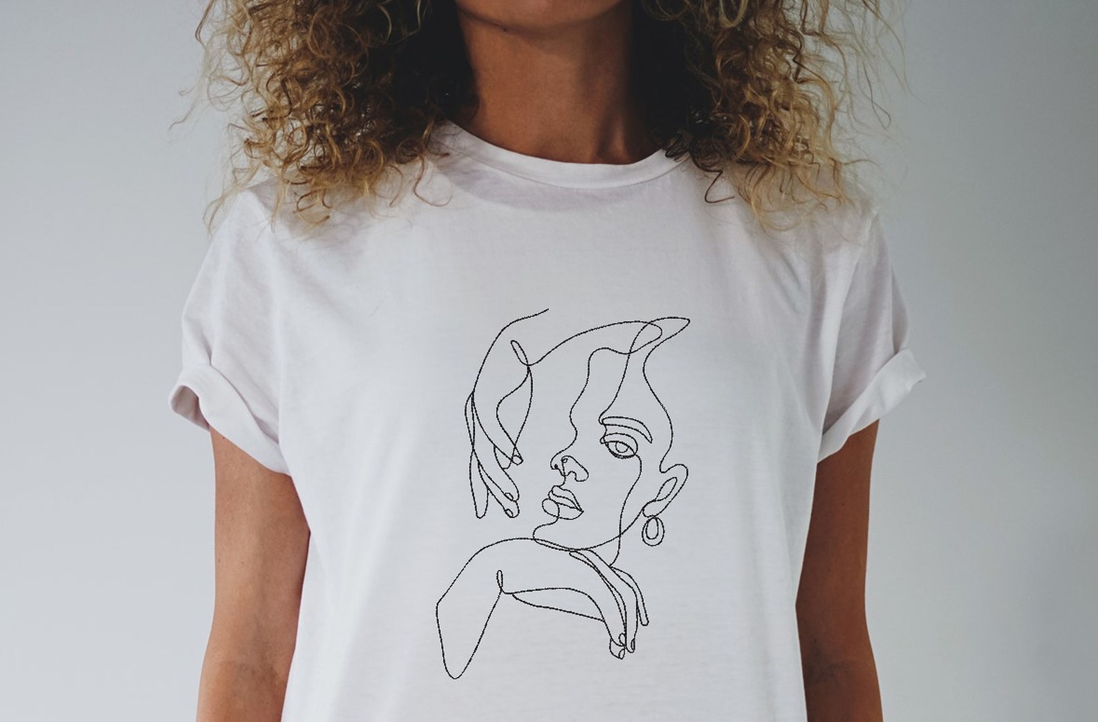 Woman Machine Embroidery Design. 6 Sizes. One Line Embroidery - Etsy