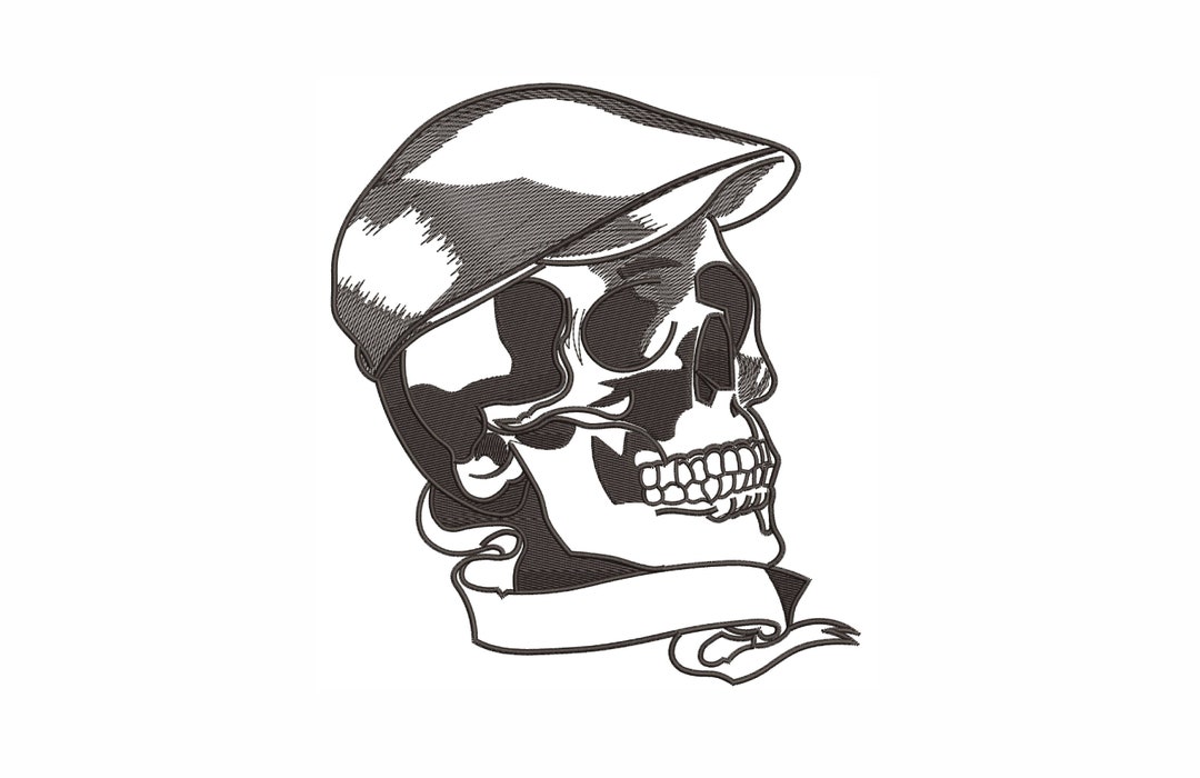 Skull in a Hat Machine Embroidery Design. 6 Sizes - Etsy