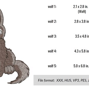 Lovely Wolf Machine Embroidery Design. 5 Sizes. Animal - Etsy