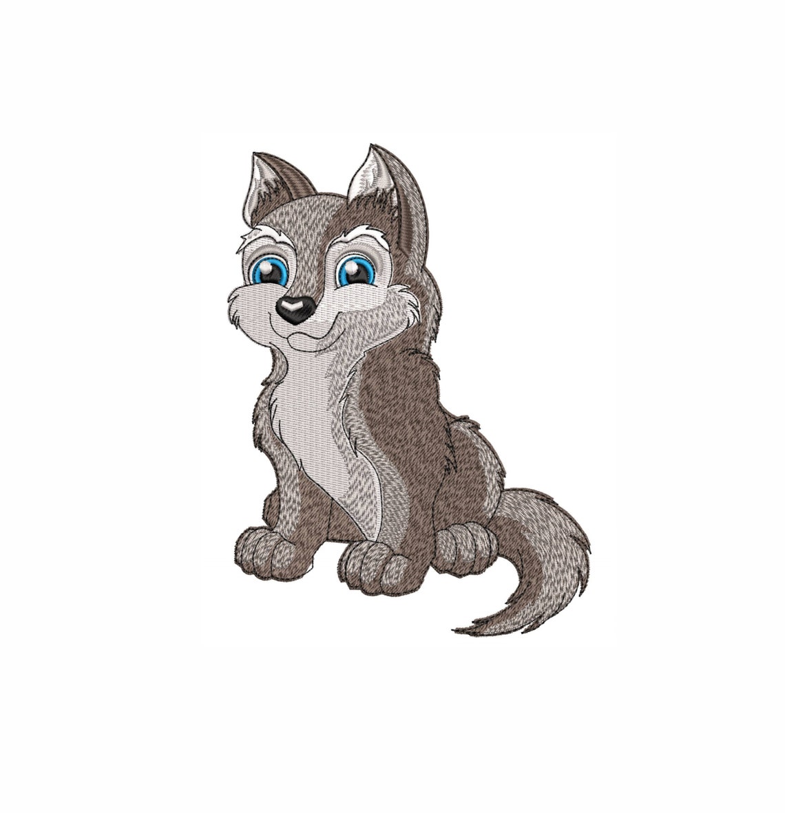 Lovely Wolf Machine Embroidery Design. 5 Sizes. Animal - Etsy