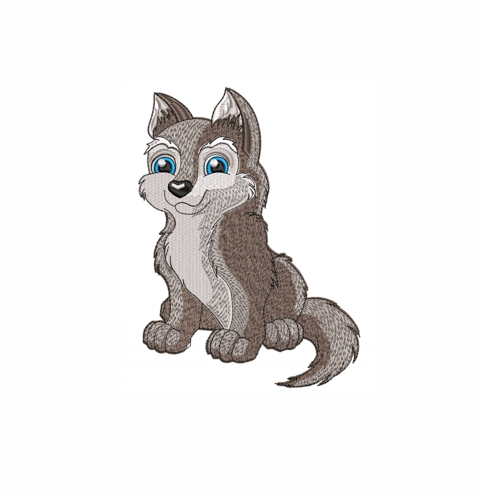 Lovely Wolf Machine Embroidery Design. 5 Sizes. Animal - Etsy