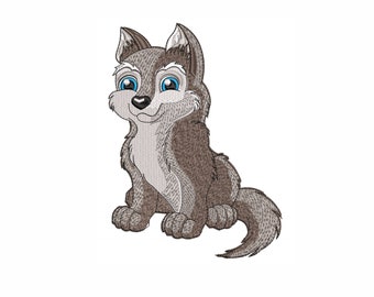 Lovely Wolf Machine Embroidery Design. 5 Sizes. Animal - Etsy