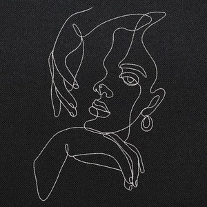 Woman Machine Embroidery Design. 6 Sizes. One Line Embroidery Design - Etsy