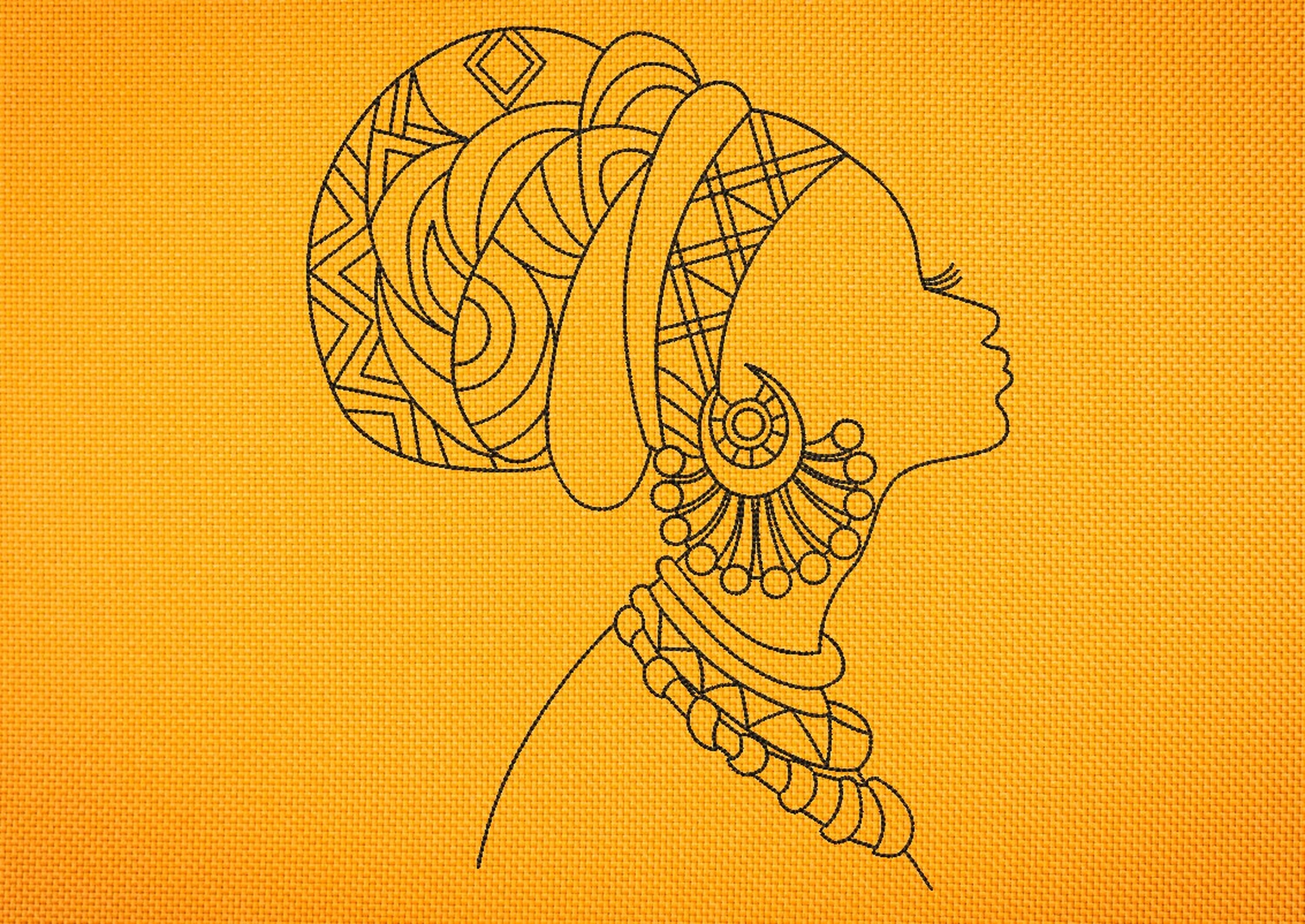 African Woman Machine Embroidery Design. 8 Sizes. One Line - Etsy