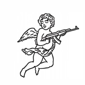 Cupid Machine Embroidery Design. 5 Sizes. Cupid With a Gun Embroidery ...