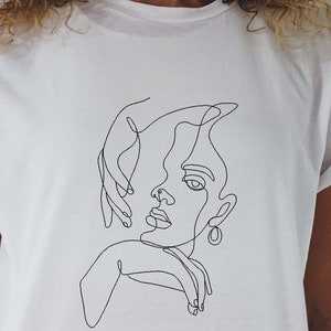 Woman Machine Embroidery Design. 6 Sizes. One Line Embroidery Design - Etsy