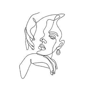 Woman Machine Embroidery Design. 6 Sizes. One Line Embroidery Design - Etsy