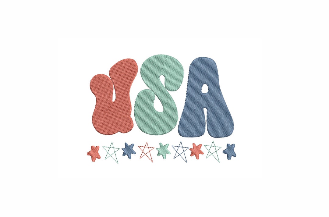 USA Machine Embroidery Design. 4 Sizes. Independence Day Embroidery ...