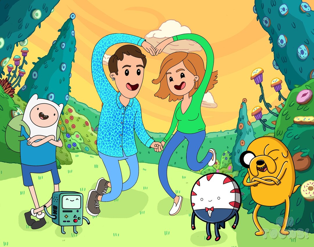 Personalized Adventure Time Style Portrait, Custom Cartoon Illustration ...