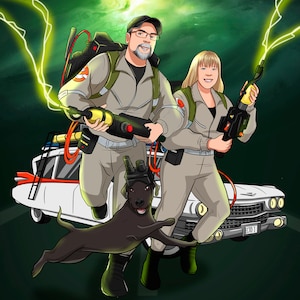 Custom Ghostbusters Portrait, Custom Family Portrait From Photo, Couple ...