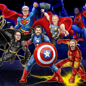 Custom Superhero Coworker Portrait, Personalized Colleague Gift - Etsy
