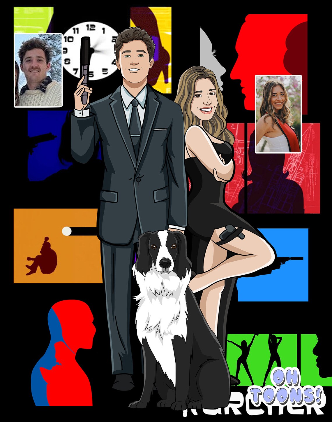 Archer Portrait Archer Couple Portrait Secret Agent Digital - Etsy