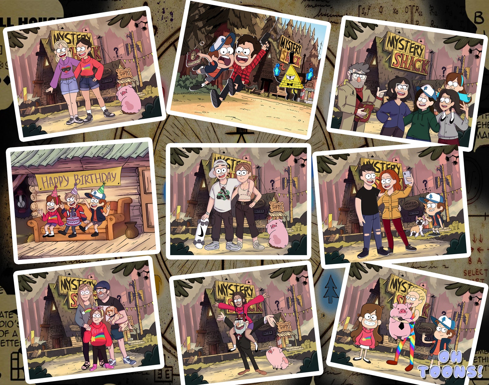 Gravity Falls Custom Gravity Falls Family Portrait Gravity - Etsy