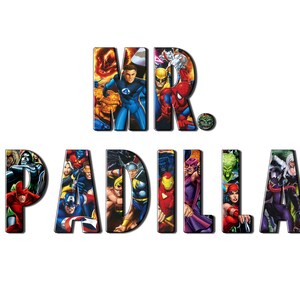 MARVEL NAME Customized Name Wall Art, Custom Name Art, Digital Name ...