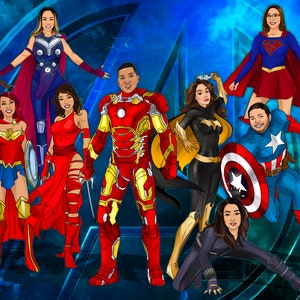 Custom Superhero Coworker Portrait, Personalized Colleague Gift - Etsy
