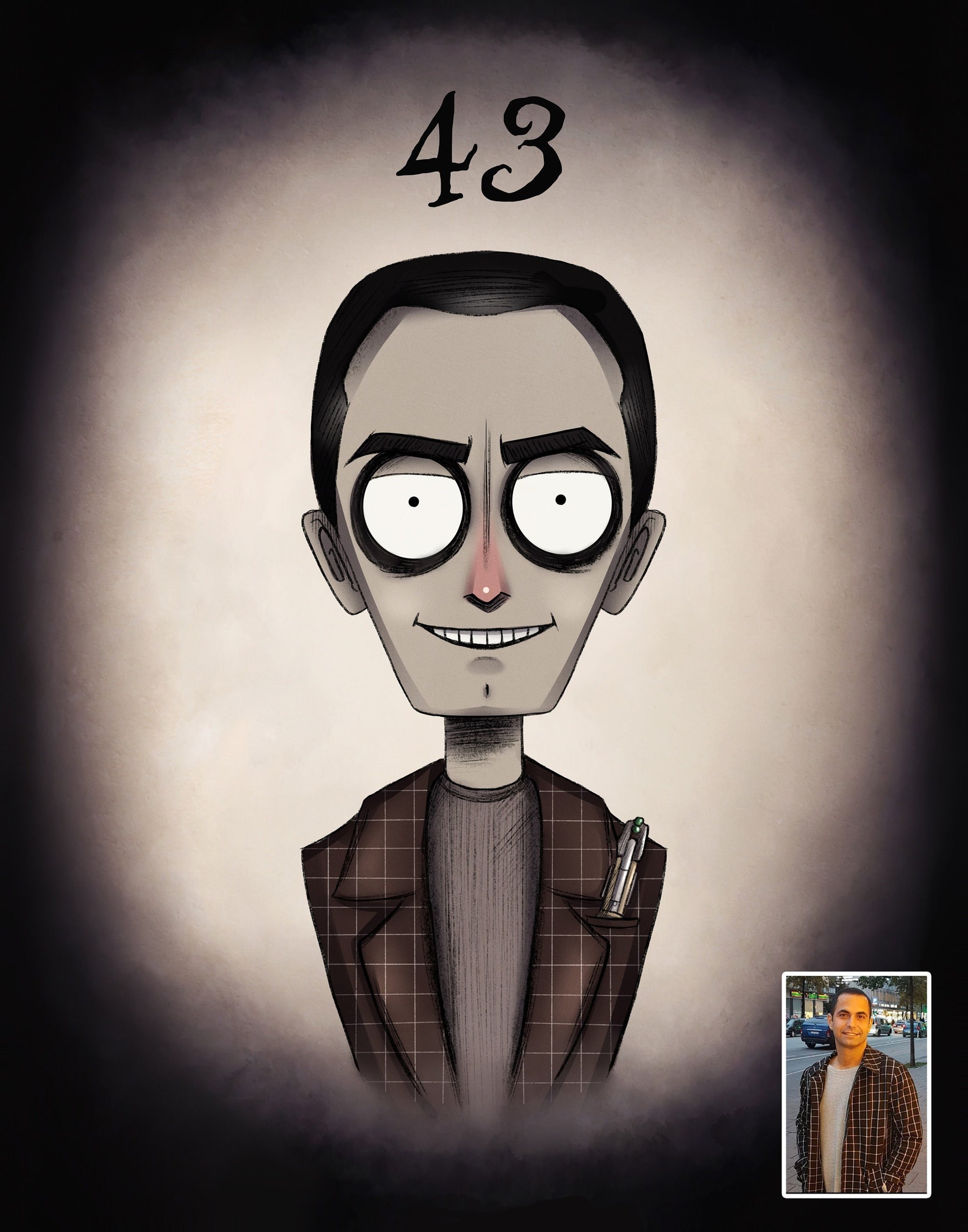 Tim Burton Style Custom Portraits Personalized Portrait From - Etsy