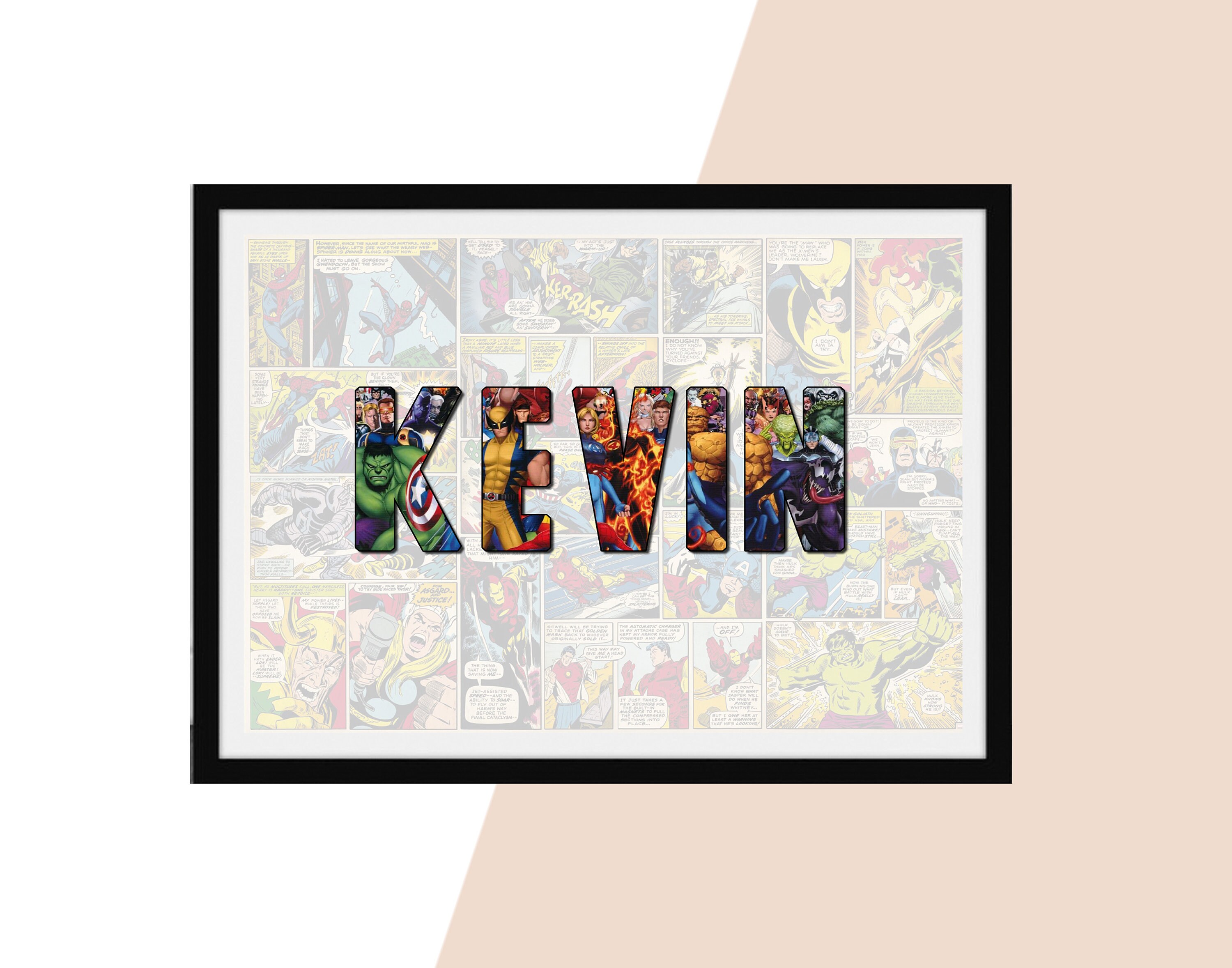 MARVEL NAME Customized Name Wall Art Custom Name Art - Etsy
