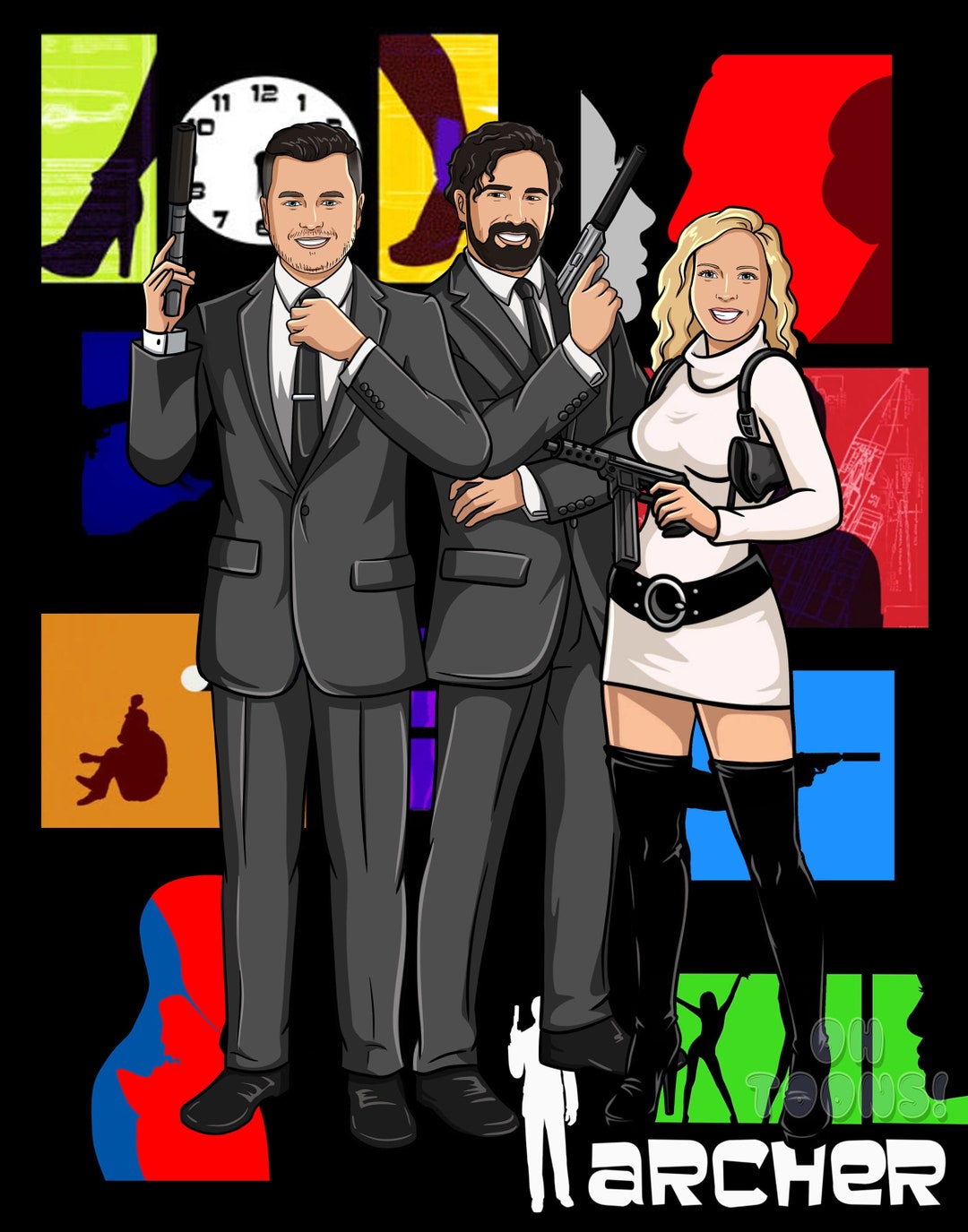 Archer Portrait Archer Couple Portrait From Photo Secret - Etsy