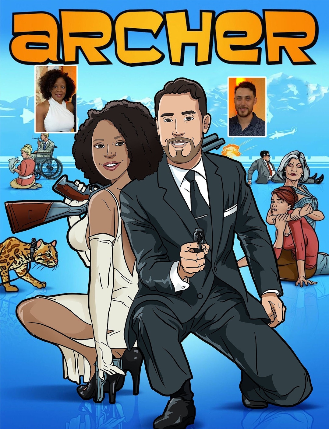 Archer Portrait, Archer Couple Portrait, Secret Agent Digital ...