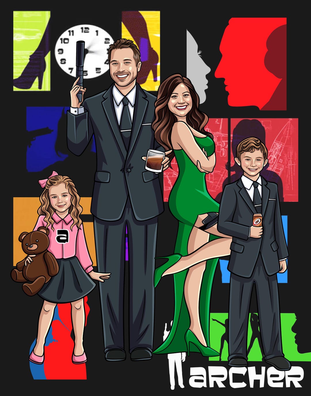 Archer Portrait, Custom Archer Family Portrait, Couple Portrait From ...