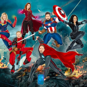 Custom Superhero Coworker Portrait, Personalized Colleague Gift - Etsy