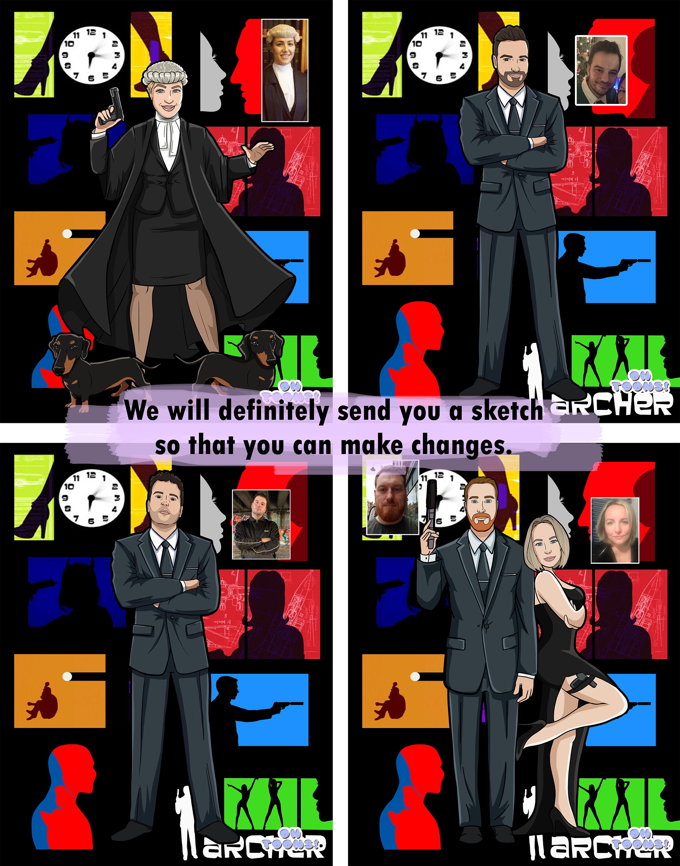 Archer Portrait Archer Couple Portrait Secret Agent Digital - Etsy