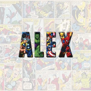 MARVEL NAME Customized Name Wall Art, Custom Name Art, Digital Name ...