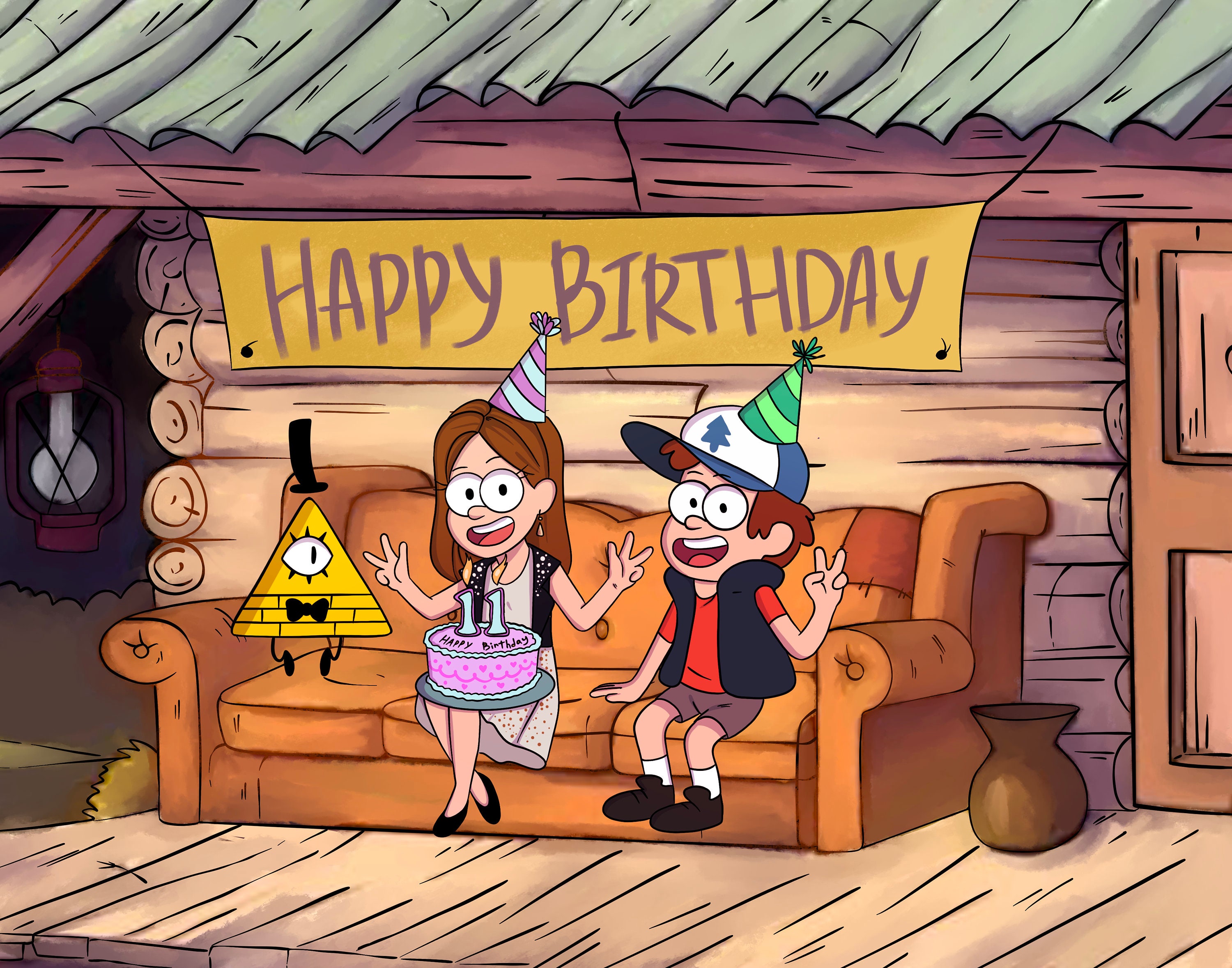 Gravity Falls Style Family Portrait, Custom Cartoon Illustration - Etsy