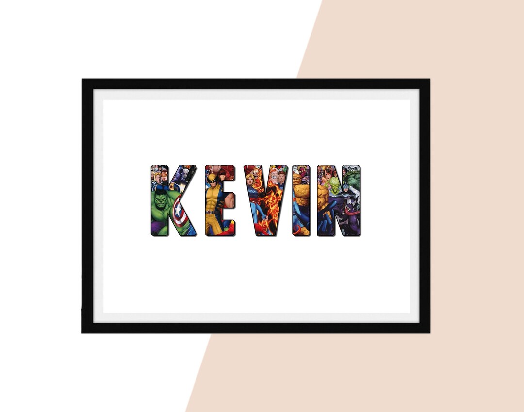 MARVEL NAME Customized Name Wall Art Custom Name Art - Etsy