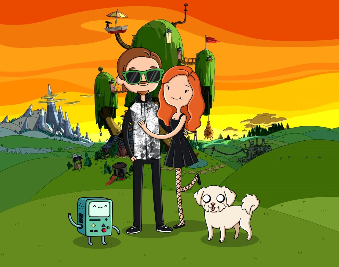 Adventure Time Portrait, Adventure Time Custom Cartoon Portrait ...