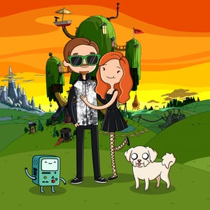 Adventure Time Portrait, Adventure Time Custom Cartoon Portrait ...