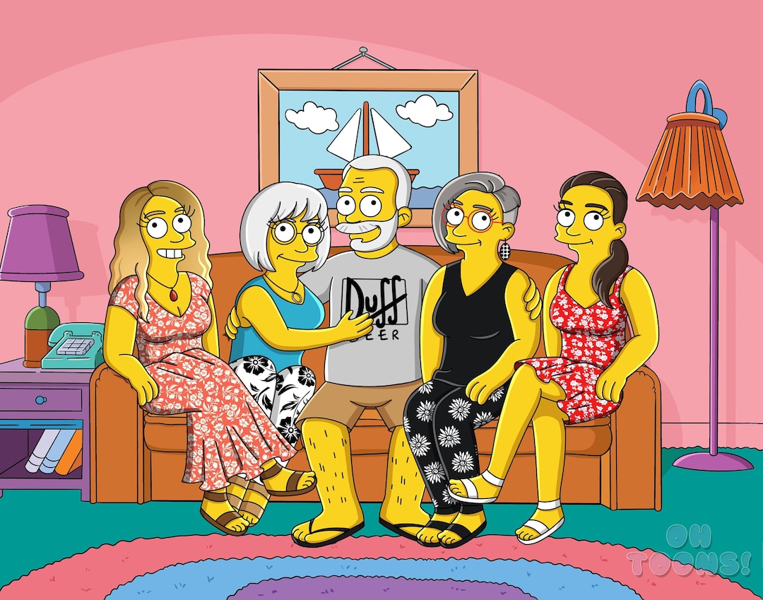 Custom Simpsons Portrait From Your Photo Personalized Family Digital ...