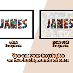MARVEL NAME Customized Name Wall Art, Custom Name Art, Digital Name ...