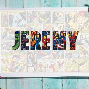 MARVEL NAME Customized Name Wall Art, Custom Name Art, Digital Name ...