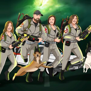 Custom Ghostbusters Portrait, Custom Family Portrait From Photo, Big ...
