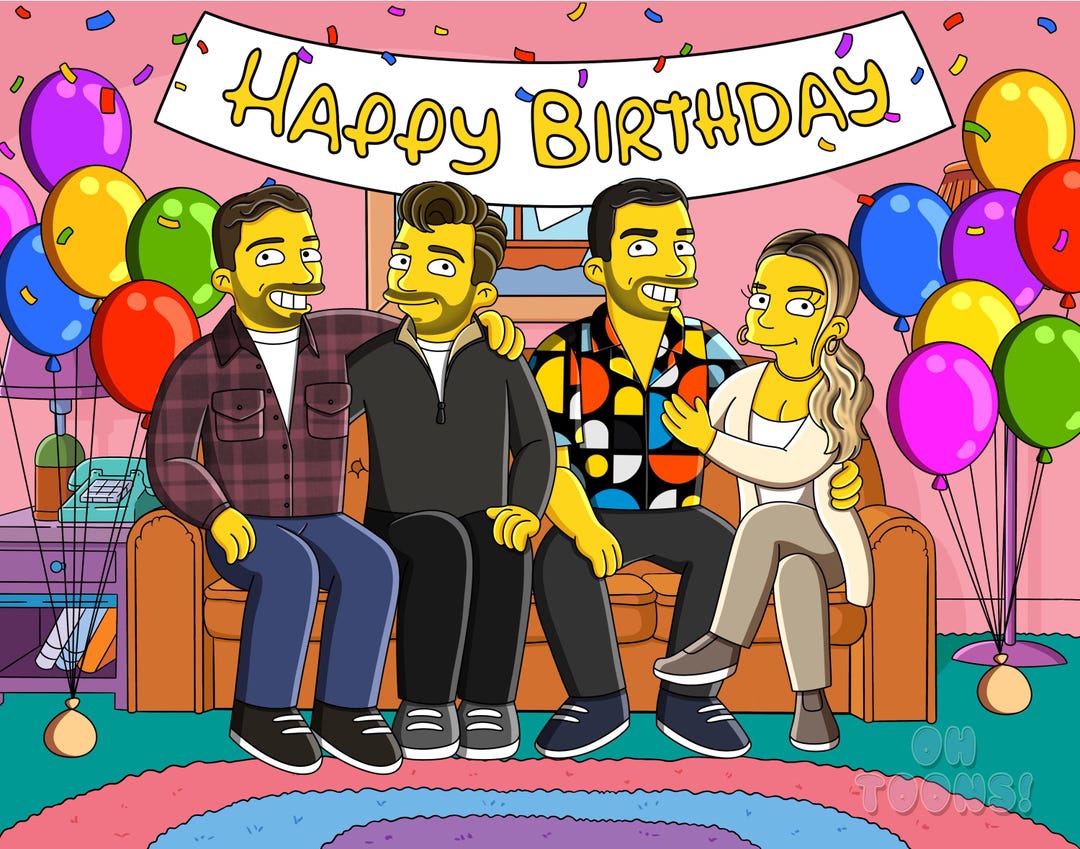 Simpsons Portrait, Custom Simpsons Family Portrait, Birthday Gift ...