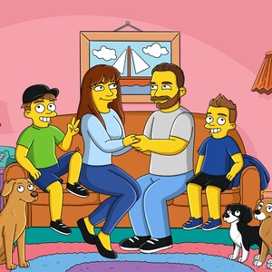Custom Simpsons Portrait From Your Photo Personalized Family Digital ...