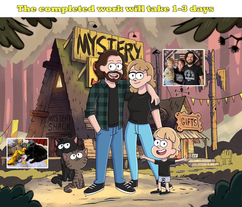 Gravity Falls Custom Gravity Falls Family Portrait Gravity - Etsy