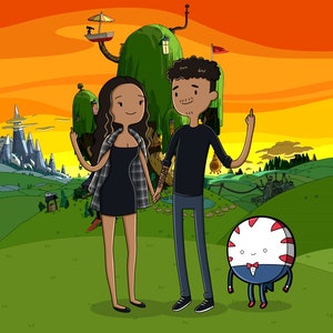 Adventure Time Portrait, Adventure Time Custom Cartoon Portrait ...