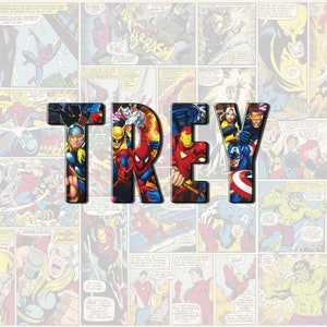 MARVEL NAME Customized Name Wall Art, Custom Name Art, Digital Name ...