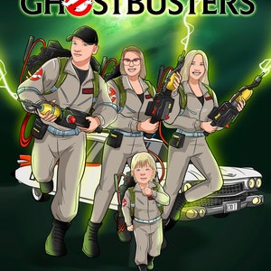 Custom Ghostbusters Portrait, Custom Family Portrait From Photo, Couple ...